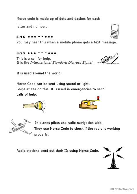morse code reading for detail deep… english esl worksheets pdf and doc