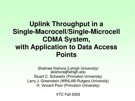 Ppt Uplink Throughput In A Single Macrocellsingle Microcell Cdma System With Application To