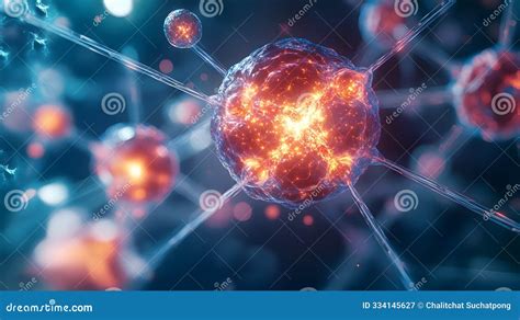 Visualization Of Nuclear Fusion And Atomic Particle Interaction Stock