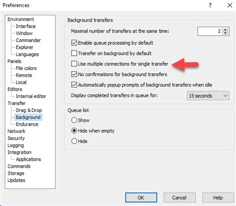 Disable Use Multiple Connections For Single Transfer Support Forum Winscp
