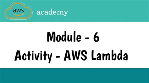 activity aws lambda module 6 compute aws academy aws cloud