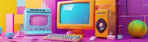 21 3d Model Of A Computer Icon In A Vibrant Illustration Style Stock Illustration Illustration