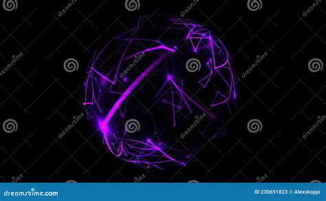Abstract Plexus Technology Science On Rotating Sphere Concept Stock Illustration Illustration
