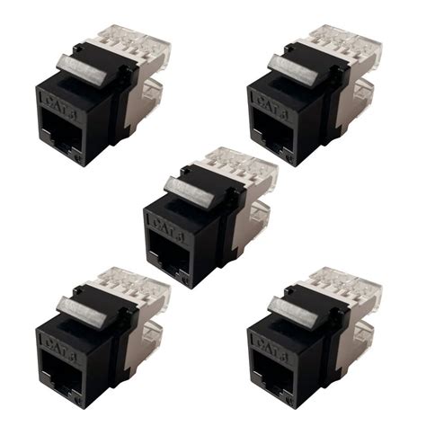 Qisuw 5pcs Cat6 Network Module Information Socket Rj45 8p8c Connector Adapter Keystone Jack