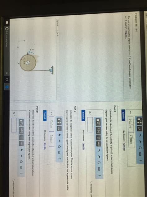 Solved The Reel Rope Has The Angular Velocity Omega 3 5