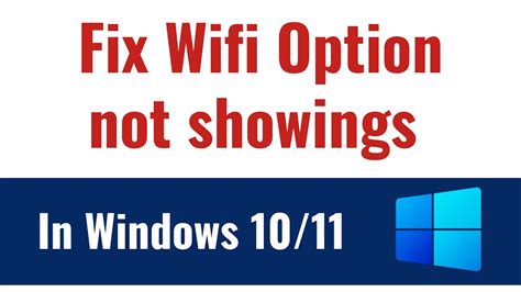 Fix Wifi Option Not Showing In Settings On Windows 11 2023 YouTube