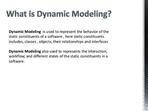 dynamic and static modeling
