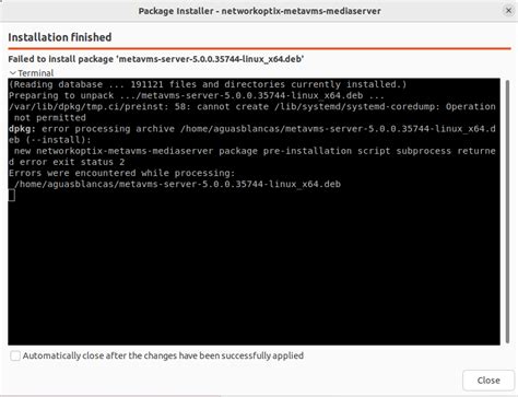 Issues Installing Nx Meta Server On Ubuntu Network Optix