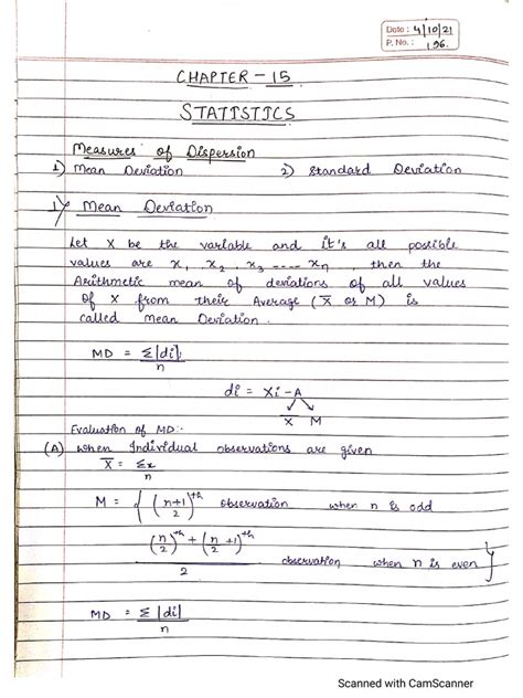 Chapter 15 Exercise 151 Mean Deviation Pdf