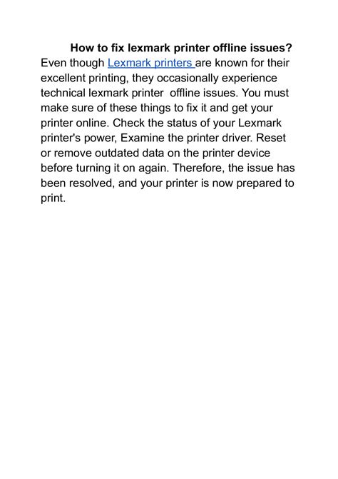How To Fix Lexmark Printer Offline Issues Cena90506 Page 1 1 Flip Pdf Online Pubhtml5