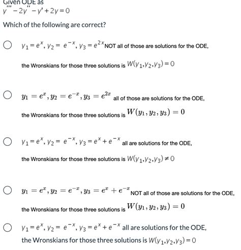 solved given ode as y 2y y 2y 0 which of the