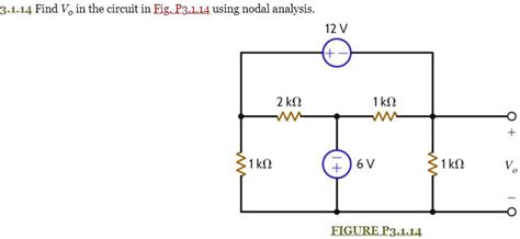 [get answer] 3 1 14 find vo in the circuit in fig p3 1 14 using nodal