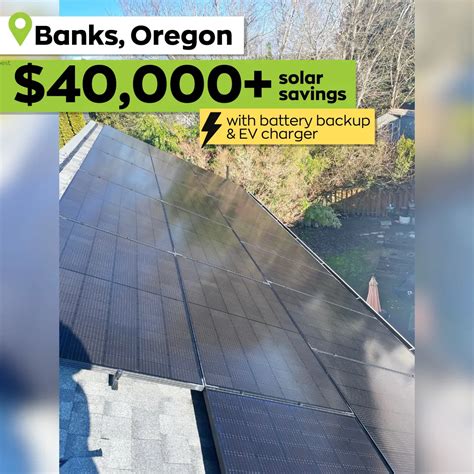 banks oregon home installs solar panels battery ev charger green ridge solar