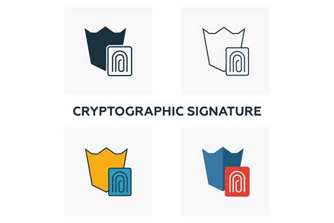 Cryptographic Signature Icon Set Graphic By Aimagenarium · Creative Fabrica