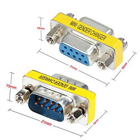 GetUSCart AbcGoodefg Pin RS DB Male To Male Female To Female Serial Cable Gender Changer