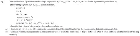 Solved The Conventional Algorithm For Evaluating A