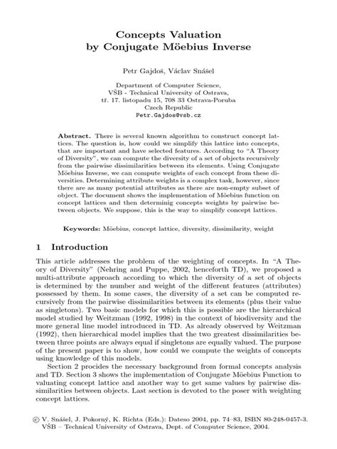 Concepts Valuation By Conjugate Möebius Inverse Pdf Function