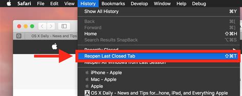 How To Re Open Historical Windows And Tabs In Safari On Mac With A Keystroke
