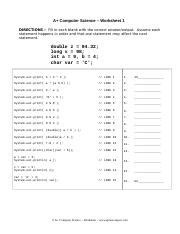 Math Calc Worksheet1 Java Aplus Doc A Computer Science Worksheet 1