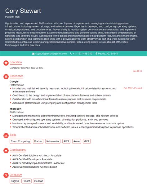 Platform Man Resume Template Resumegemini Online Resume Builder