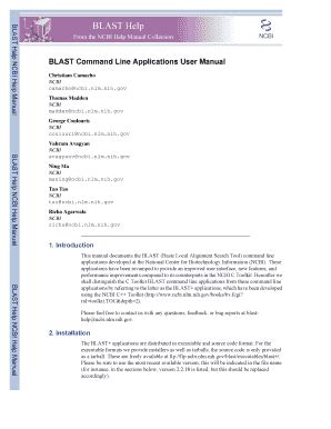 Fillable Online Ftp Ncbi Nih Blast E Command Line Form Fax Email Print