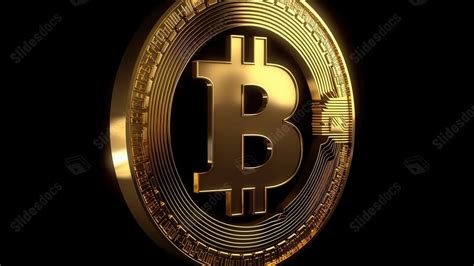 Bitcoin In A Gold Color Powerpoint Background For Free Download