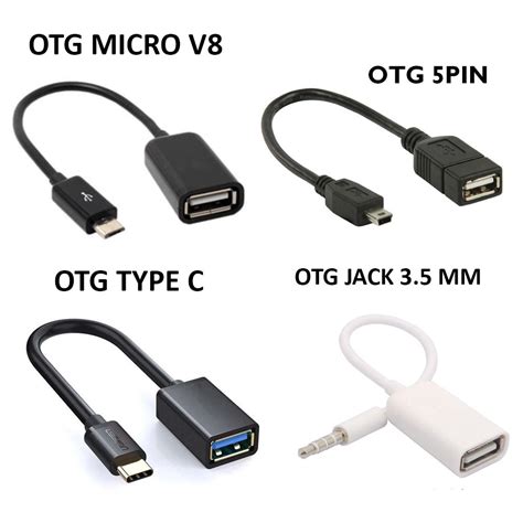 Jual Kabel Otg Micro V Otg Mini Pin Otg Type C To Female Usb Otg Jack Mm Otg Cable
