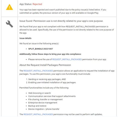 Android How To Get App Approved After Rejection From Play Console Stack Overflow
