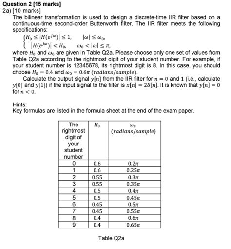 Solved A 10 Marks The Bilinear Transformation Is Used To