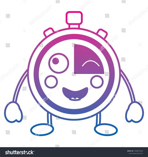 Kawaii Chronometer Speed Timer Cartoon Character Stock Vector Royalty Free 1008818350