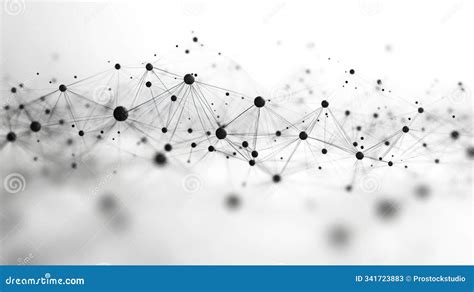 Black And White Abstract Representation Of Interconnected Nodes And Lines Illustrating A Network