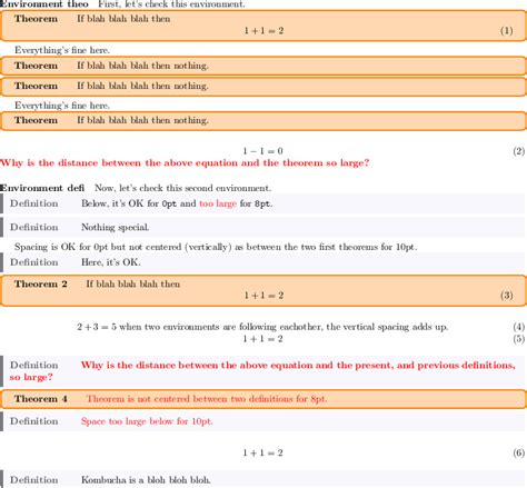 Adjust Vertical Spacing For Any Combination Of Text Equations And Custom Environments TeX