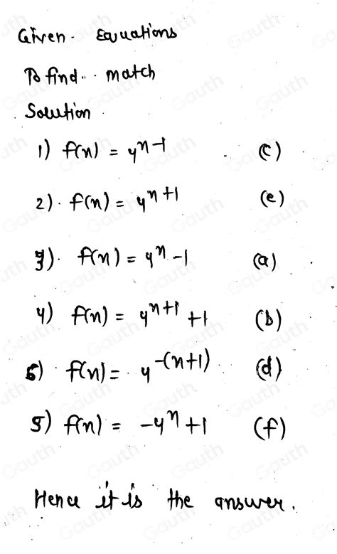 solved answer the following 1 62 match each function with its graph