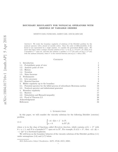 Pdf Boundary Regularity For Nonlocal Operators With Kernels Of