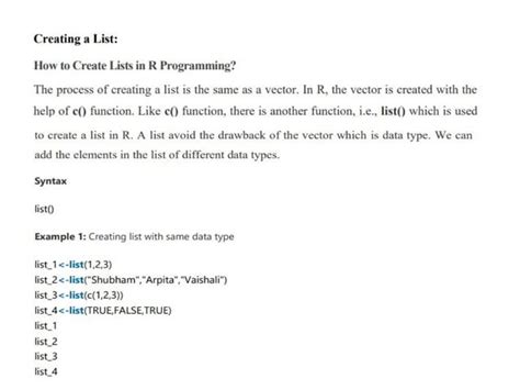 Lists Creating List Accessing List And Index Ppt