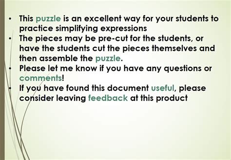 Simplifying Algebraic Expressions Puzzle Activity Addition Etsy