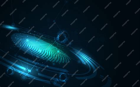 Premium Vector Security Cyber Digital Concept Fingerprint Scan Abstract Technology Background