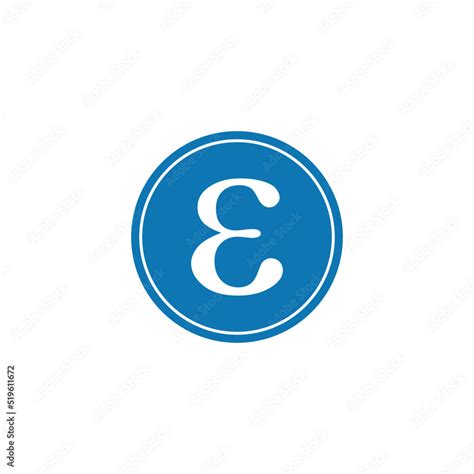 Epsilon Greek Symbol Vector Illustration Isolated On White Background