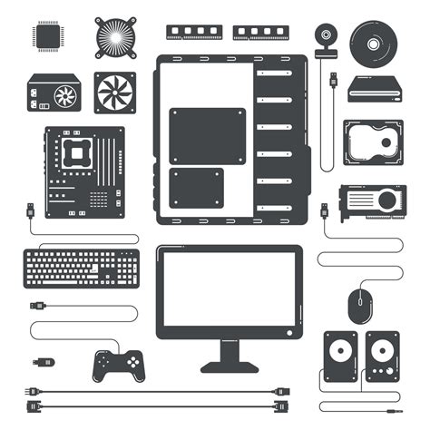 Computer Hardware Parts Icon Sign Vector Illustration 2563295 Vector Art At Vecteezy