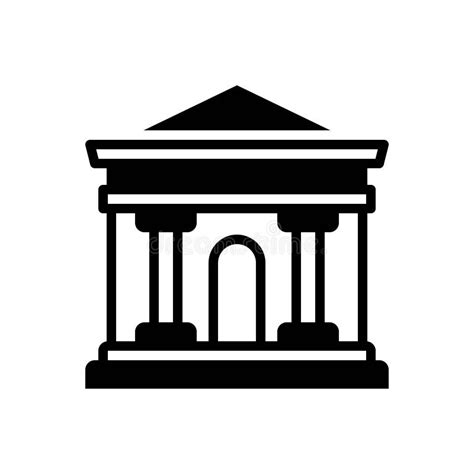 Black Government Building Icons Set Stock Vector Illustration Of