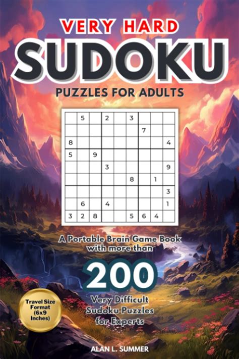 Very Hard Sudoku Puzzles For Adults A Portable Brain Game Book With