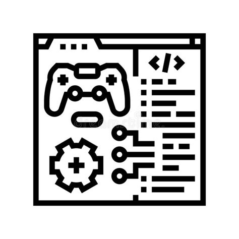 Programming Game Development Line Icon Vector Illustration Stock Vector Illustration Of