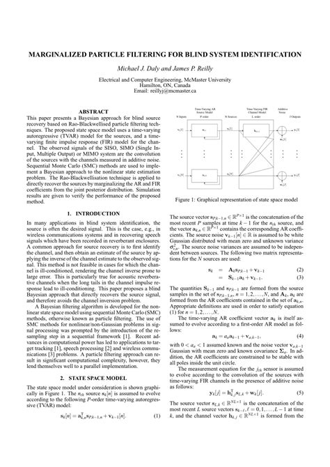 PDF Marginalized Particle Filtering For Blind System Identification