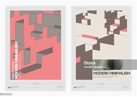 Colors Minimalism Geometric Cube Pattern Cover Design Template Background Stock Illustration