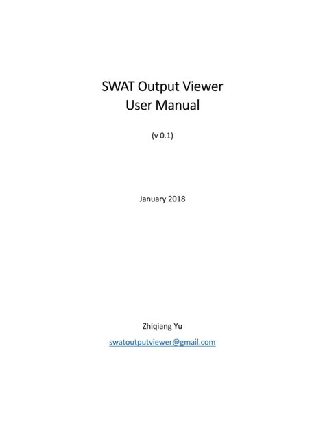 Swat Output Viewer Manual V01 Pdf Time Series Databases