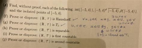 Let T Topology Subset Of P R Defined By T Chegg Com