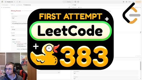 My Attempt At Solving Leetcode 383 Ransom Note Solved Youtube