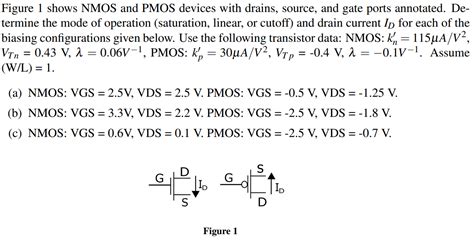 Solved Figure Shows NMOS And PMOS Devices With Drains Chegg Com