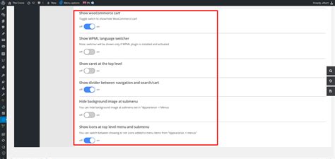 hide show various elements of menu groovy mega menu plugin for wordpress
