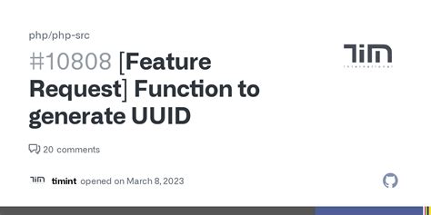 [feature request] function to generate uuid · issue 10808 · php php src · github